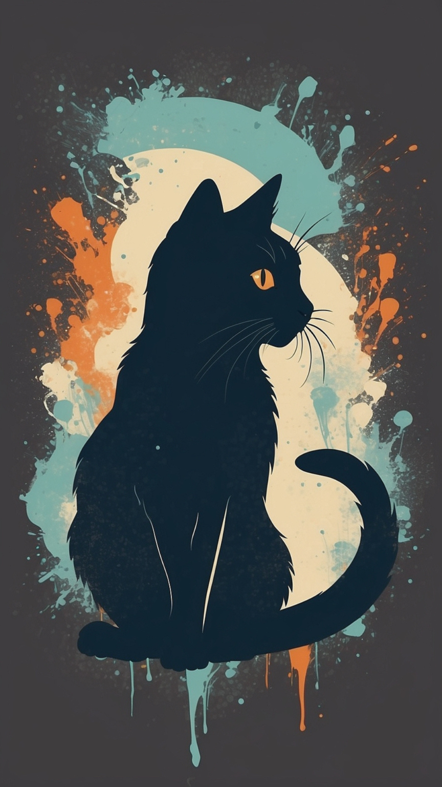 Stylized cat Phone Wallpaper - Fads