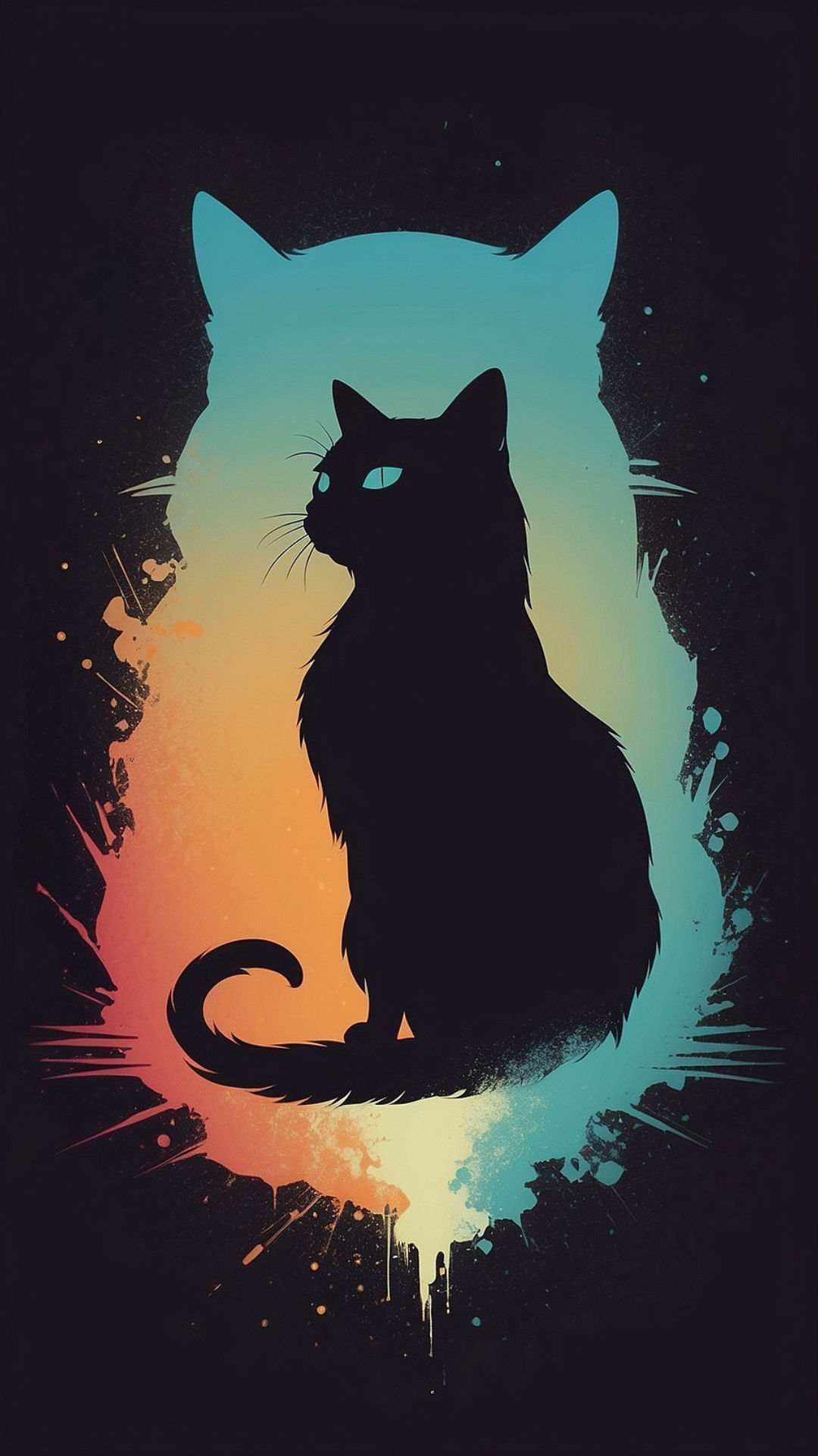 Stylized cat Phone Wallpaper - Fads